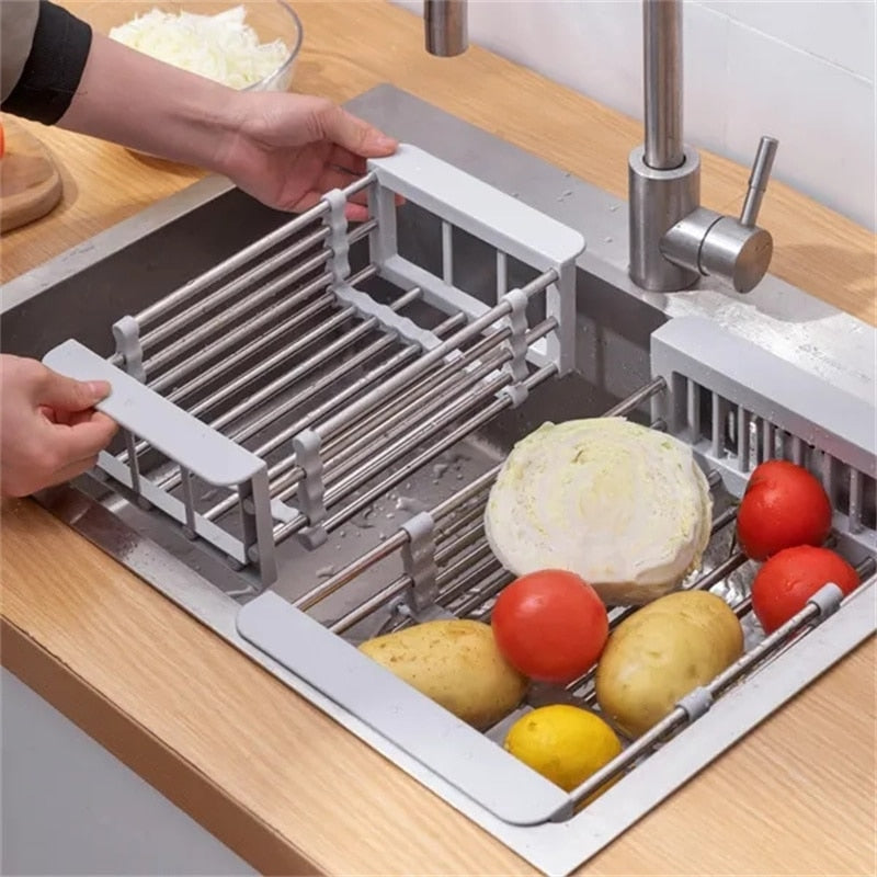 Adjustable Stainless Steel Sink Rack - The Decor House
